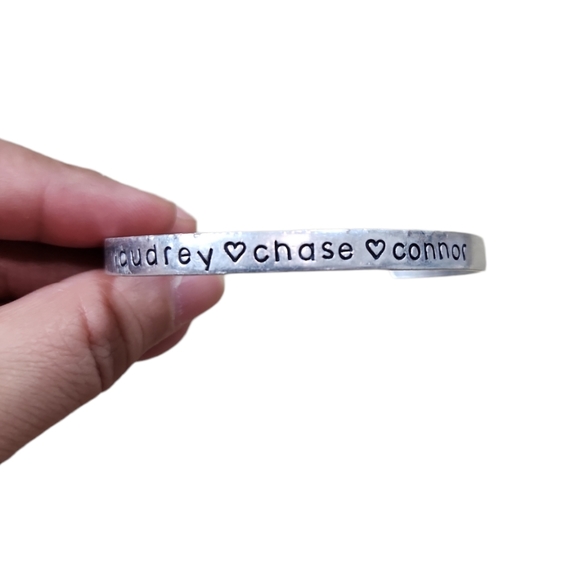 Jewelry | Silver Toned Nameplate Audrey Chase Connor Cuff Bracelet ...